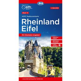ADFC-Radtourenkarte 15 Rheinland /Eifel 1:150.000, rei&szlig;- und wetterfest, E-Bike ...