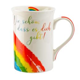 Regenbogen-Tasse &raquo;Wie sch&ouml;n, dass es dich gibt!&laquo;
