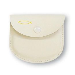 Leder-Rosenkranzt&auml;schchen mit goldenem Fischmotiv (1 St&uuml;ck)