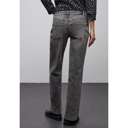 Street One Damen Weite Jeansmid grau washed, Gr. 26, unifarben, Denim/Jeans, Obermaterial: 63% Baumwolle, 25% Polyester, 10% Viskose, 2% Elasthan,
