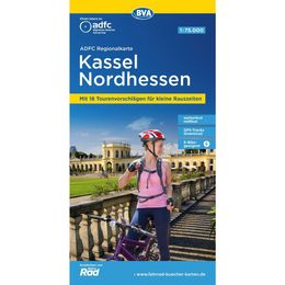 ADFC-Regionalkarte Kassel Nordhessen, 1:75.000, mit Tagestourenvorschl&auml;gen, rei&szlig;...