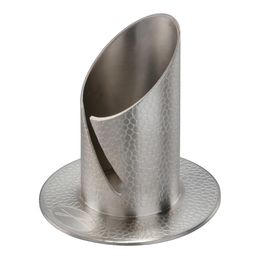 Kerzenleuchter Lederoptik aus Messing vernickelt (1 St&uuml;ck)