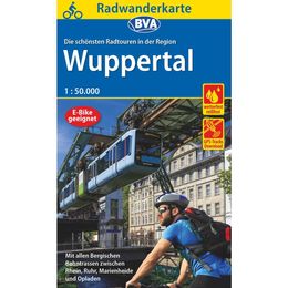 Radwanderkarte BVA Die sch&ouml;nsten Radtouren in der Region Wuppertal, 1:50.000, re...
