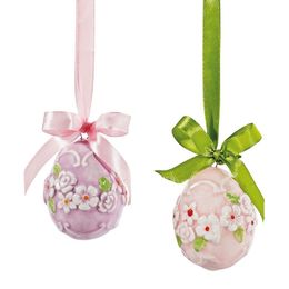 2er-Set Keramik-Anh&auml;nger &raquo;Ostergr&uuml;&szlig;e&laquo;