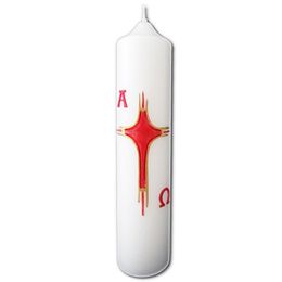 Osterkerze rotgoldenes Kreuz