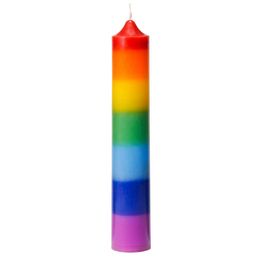 Stumpenkerze &raquo;Regenbogen&laquo;