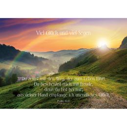 Postkarte zum Geburtstag - Viel Gl&uuml;ck und viel Segen (10 St&uuml;ck)