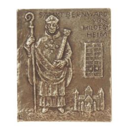 Bronzeheiligenrelief Bernward von Hildesheim (1 St&uuml;ck)