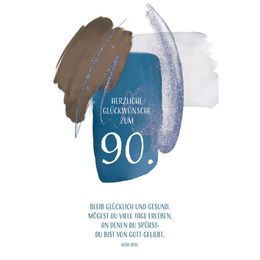 Geburtstagskarte - Herzliche Gl&uuml;ckw&uuml;nsche zum 90. (6 St&uuml;ck)