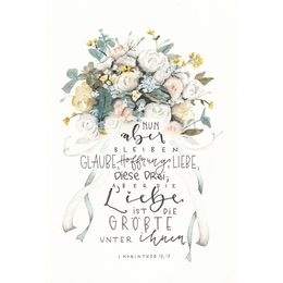 Gl&uuml;ckwunschkarte zur Hochzeit - Glaube, Hoffnung, Liebe... (6 St&uuml;ck)