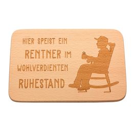Fr&uuml;hst&uuml;cksbrettchen &raquo;Hier speist ein Rentner&laquo;