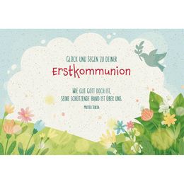 Gl&uuml;ckwunschkarte - Gl&uuml;ck und Segen zu deiner Erstkommunion (6 St&uuml;ck)