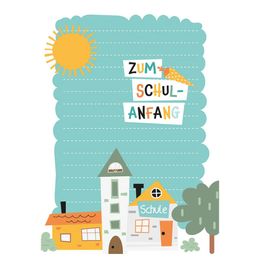 Gl&uuml;ckwunschkarte - Zum Schulanfang (6 St&uuml;ck)