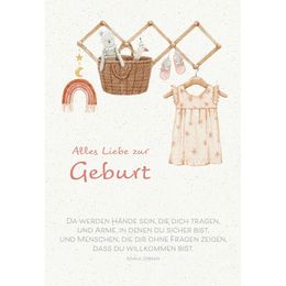 Gl&uuml;ckwunschkarte - Alles Liebe zur Geburt (6 St&uuml;ck)