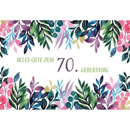 Geburtstagskarte - Alles Gute zum 70. Geburtstag (6 St&uuml;ck)