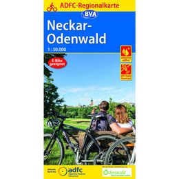 ADFC-Regionalkarte Neckar-Odenwald, 1:50.000, rei&szlig;- und wetterfest, GPS-Tracks D...