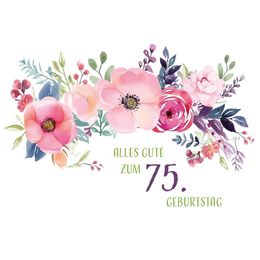 Geburtstagskarte - Alles Gute zum 75. Geburtstag (6 St&uuml;ck)