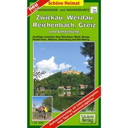 Radwander- und Wanderkarte W&auml;lder um Zwickau, Werdau und Greiz und Umgebung 1 : ...