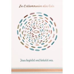 Gl&uuml;ckwunschkarte - Zur Erstkommunion alles Gute (6 St&uuml;ck)