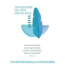 Geburtstagskarte - Zum Geburtstag viel Gl&uuml;ck und viel Segen (6 St&uuml;ck)
