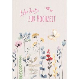 Gl&uuml;ckwunschkarte - Liebe Gr&uuml;&szlig;e zur Hochzeit (6 St&uuml;ck)