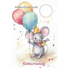 Gl&uuml;ckwunschkarte zum Kindergeburtstag - Alles Gute zum Geburtstag (6 St&uuml;ck)