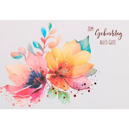 Geburtstagskarte - Zum Geburtstag alles Gute (6 St&uuml;ck)
