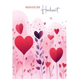 Gl&uuml;ckwunschkarte - Alles Gute zur Hochzeit (6 St&uuml;ck)