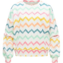 Ragwear Damen Sweater "Wuss Print", bunt, Gr. L, Material: 70% Baumwolle, 30% Polyester, Sweatshirts, l&auml;ssiges oversized Damen Sweatshirt mit