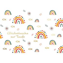 Gl&uuml;ckwunschkarte - Gl&uuml;ckw&uuml;nsche zur Taufe (6 St&uuml;ck)