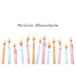 Geburtstagskarte - Herzliche Gl&uuml;ckw&uuml;nsche (6 St&uuml;ck)