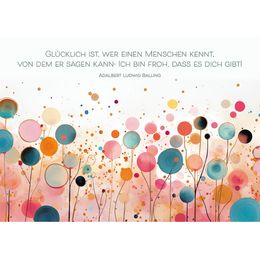 Postkarte - Gl&uuml;cklich ist... (10 St&uuml;ck)