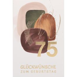 Geburtstagskarte zum 75. - Gl&uuml;ckw&uuml;nsche zum Geburtstag (6 St&uuml;ck)