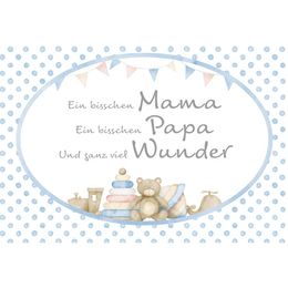 Gl&uuml;ckwunschkarte zur Geburt - Ein bisschen Mama, ein bisschen Papa... (6 St&uuml;ck)