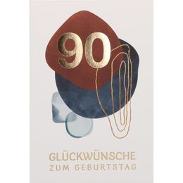 Geburtstagskarte zum 90. - Gl&uuml;ckw&uuml;nsche zum Geburtstag (6 St&uuml;ck)