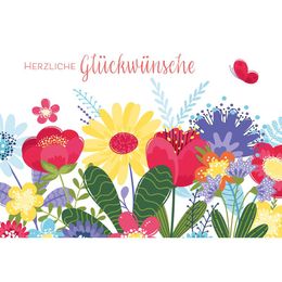 Geburtstagskarte - Herzliche Gl&uuml;ckw&uuml;nsche (6 St&uuml;ck)