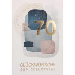 Geburtstagskarte zum 70. - Gl&uuml;ckw&uuml;nsche zum Geburtstag (6 St&uuml;ck)