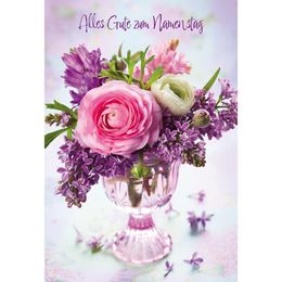 Gl&uuml;ckwunschkarte - Alles Gute zum Namenstag (6 St&uuml;ck)