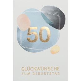 Geburtstagskarte zum 50. - Gl&uuml;ckw&uuml;nsche zum Geburtstag (6 St&uuml;ck)