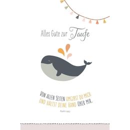 Gl&uuml;ckwunschkarte - Alles Gute zur Taufe (6 St&uuml;ck)