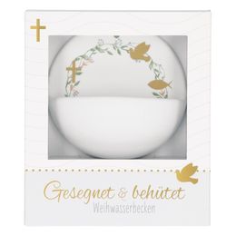 Weihwasserbecken aus Porzellan - Gesegnet & beh&uuml;tet