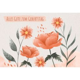 Gl&uuml;ckwunschkarte - Alles Gute zum Geburtstag (6 St&uuml;ck)