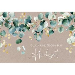 Gl&uuml;ckwunschkarte - Gl&uuml;ck und Segen zur Hochzeit (6 St&uuml;ck)