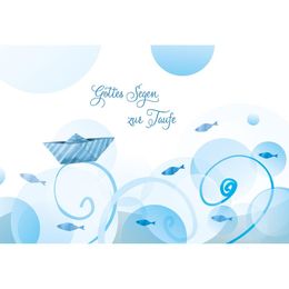 Gl&uuml;ckwunschkarte - Gottes Segen zur Taufe (6 St&uuml;ck)