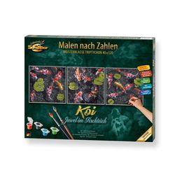 Malen nach Zahlen - Koi Juwel im Fischteich (Triptychon)