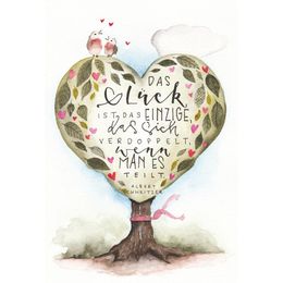 Gl&uuml;ckwunschkarte zur Hochzeit - Das Gl&uuml;ck ist das Einzige... (6 St&uuml;ck)