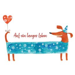 Geburtstagskarte - Auf ein langes Leben (6 St&uuml;ck)
