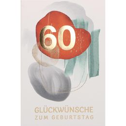 Geburtstagskarte zum 60. - Gl&uuml;ckw&uuml;nsche zum Geburtstag (6 St&uuml;ck)