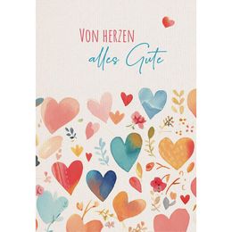 Geldgeschenkkarte zum Geburtstag - Von Herzen alles Gute (6 St&uuml;ck)