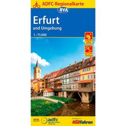 ADFC-Regionalkarte Erfurt und Umgebung, 1:75.000
